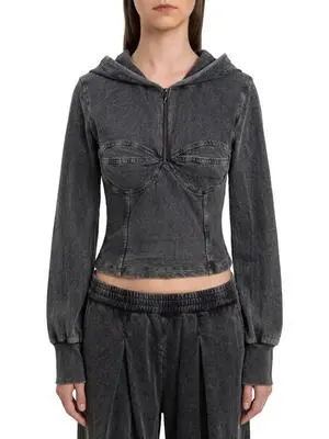 TWINSET Hooded Sweatshirt With Zipper - Black