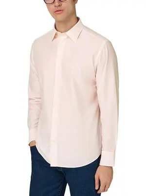 Boggi Milano Regular Fit Japanese Jersey Stripe Shirt - Pink