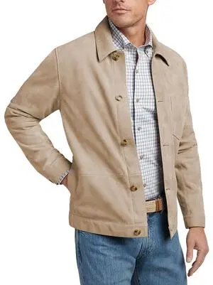 David Donahue City Suede Jacket - Sandstone