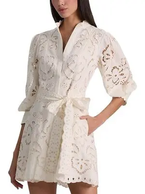Alice + Olivia Lucy Mini Shirt Dress - Off White