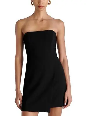 French Connection Whisper Strapless Slit Mini Dress - Black