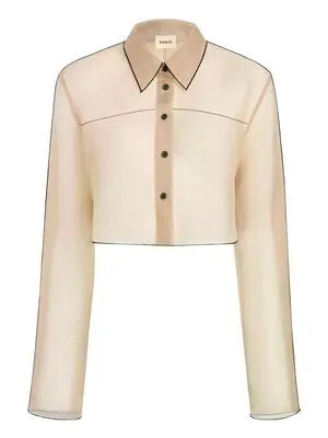 Khaite Fritz Silk Organza Top Neutrals