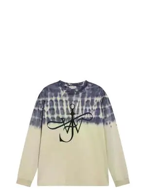 JW Anderson Anchor-logo Tie-dye Sweatshirt - Neutrals