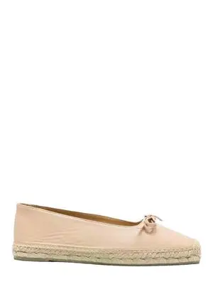 CastaÑer Pax Bow Leather Espadrilles - Neutrals