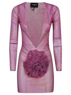 SANTA BRANDS Flower-applique Mini Dress - Pink