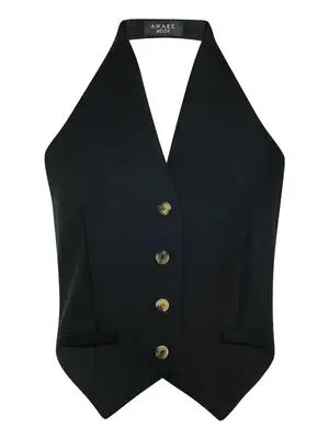 A.W.A.K.E. Mode Button-embellished Sleeveless Top - Black