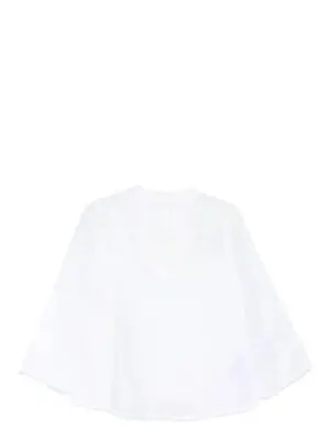 120% Lino V-neck Linen Blouse - White