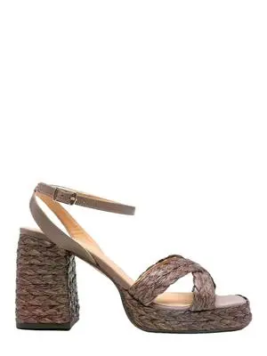 CastaÑer Valeriette Woven Platform Sandals - Brown