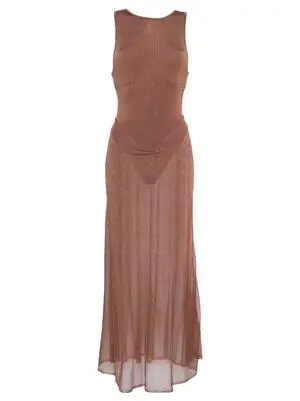 ISA BOULDER Sleeveless Midi Dress - Brown