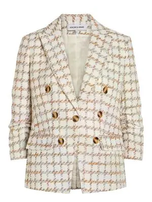 Veronica Beard Checked Double-breasted Tweed Jacket - Neutrals