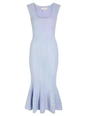 LoveShackFancy Tayleen Crochet Knit Dress - Blue