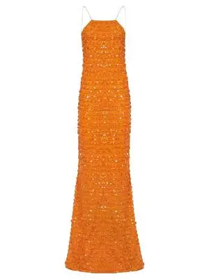 TALLER MARMO Candice Sequinned Maxi Dress - Orange