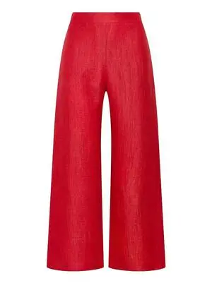 Malìparmi Jacquard Linen Trousers - Red