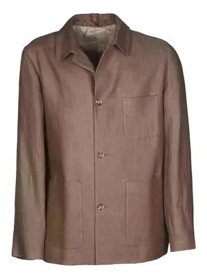 LARDINI Buttoned Pocket Jacket - Brown