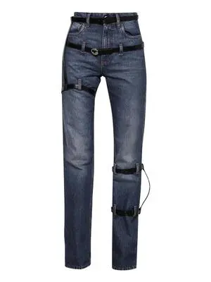 Coperni Multi Belt Denim Pants - Blue