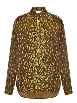 FERRAGAMO Devoré Georgette Shirt - Brown