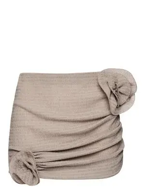 Magda Butrym Floral Appliqué Mini Skirt - Grey