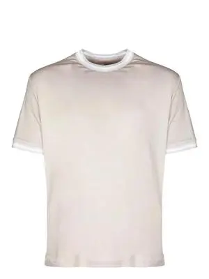 Eleventy Ringer Trim T-shirt Neutrals