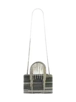 Kara Crystal Tassel Tote - Silver