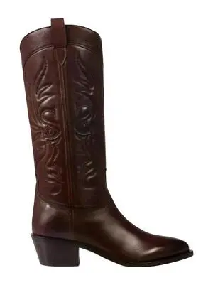 Sartore Leather Western Boots - Brown