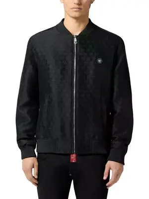 Philipp Plein Jacquard Monogram Bomber Jacket - Black