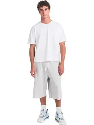 SKIMS Relaxed Cropped Crewneck | White | | Heavyweight Cotton - Chalk