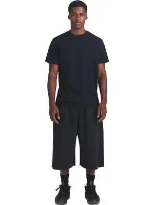 SKIMS Mens Relaxed Cropped Crewneck | Black | Medium | Heavyweight Cotton Obsidian