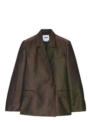 MSGM Notched-lapel Double-breasted Blazer - Brown