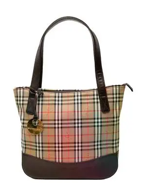 Burberry Haymarket Check Canvas Handbag - Neutrals