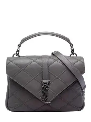 Saint Laurent 2017 Medium Monogram College Satchel - Grey