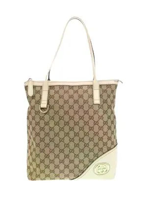 Gucci Gg Canvas Britt Tote Bag - White