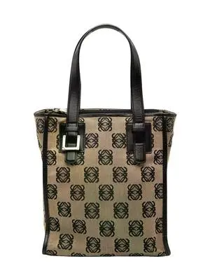 Loewe Anagram Canvas Handbag - Neutrals