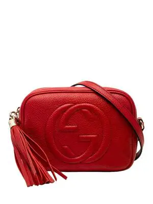Gucci Leather Soho Disco Crossbody Bag - Red