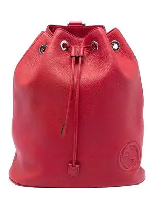 Gucci Soho Drawstring Backpack - Red