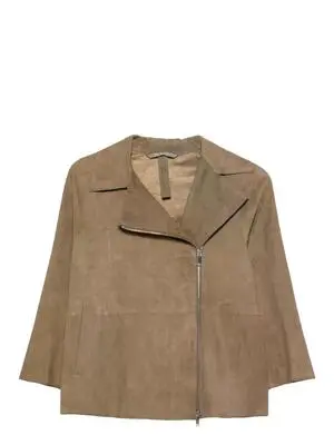 THE JACKIE LEATHERS Gaia Suede Jacket - Brown