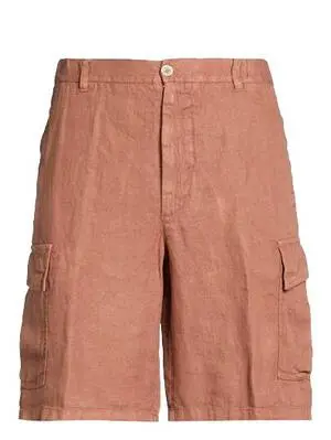 120% Lino Linen Cargo Shorts - Brown