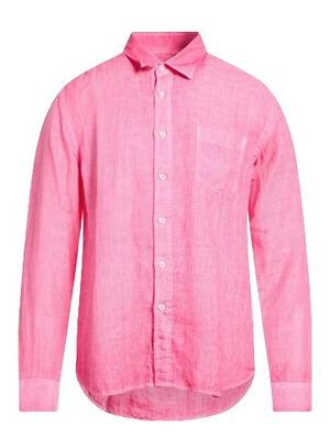 120% Lino Man Shirt Lilac Size Xl Linen Fuchsia