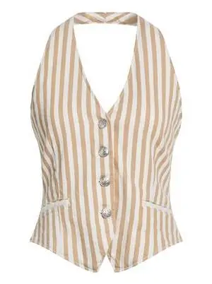 RAG & BONE RAG & BONE Halterneck Striped Cotton Linen Blend Vest