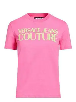 Versace Logo-Print Jersey T-Shirt Fuchsia