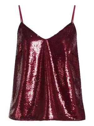 MANILA GRACE Sequined V-neck Camisole - Red