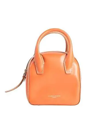 GIANNI CHIARINI Leather Bowler Bag With Chain Strap - Orange