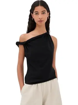 RÓHE Sculptural One-shoulder Blouse - Black