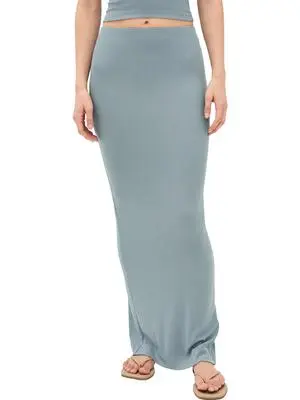 Eterne Ribbed Jersey Emma Skirt Slate