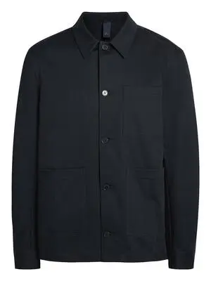 LESTRANGE Coach Patch Pocket Stretch-cotton Overshirt Navy