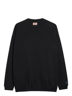 STRETCH FRAISE Ribbed Stretch-cotton T-shirt - Black