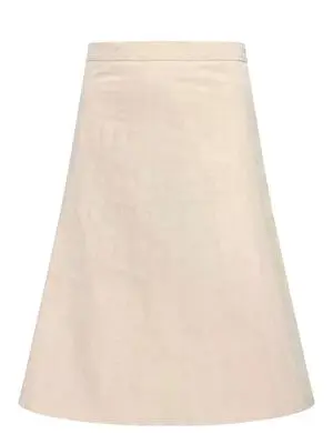 MAISON MARGIELA Pleated Poplin A-line Skirt - Neutrals
