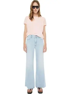MOTHER The Hustler Roller Skimp Fray Jeans - Light Blue