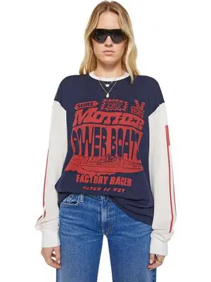 MOTHER The Long Sleeve Lowdown Power Boats T-shirt - Blue