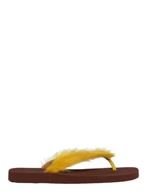 Marni Pony Hair Flip-flop Sandals - Yellow