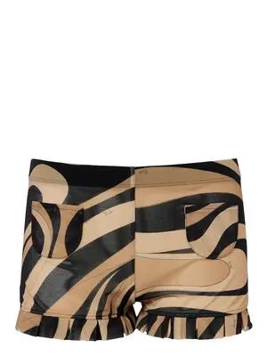 Emilio Pucci Marmo Ruffled Mesh Shorts - Beige